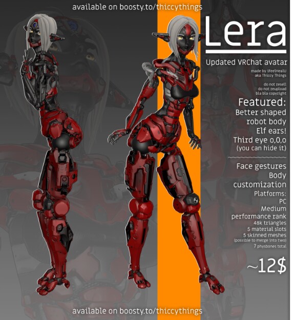 Lera v2 - Updated VRChat avatar - Thiccy Things | iFeelHealU | Boosty
